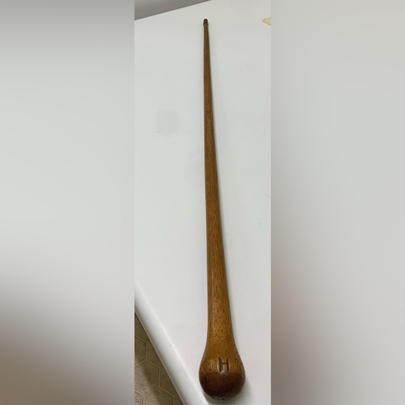 Art | Antque Primitive Turned Wood Bulb Handled Cane Walking Stick ...